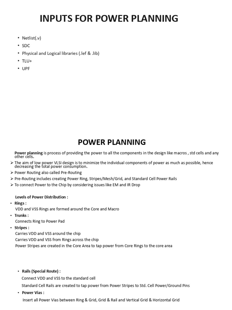 VLSI Power Planning Essentials | PDF | Manufactured Goods | Electrical ...