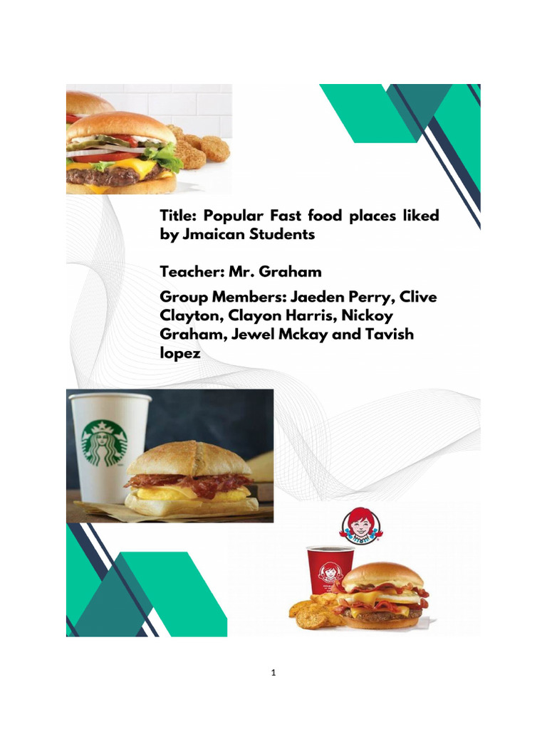 Maths Sba Group Jaeden Nov 4 | PDF | Hamburgers | Fast Food