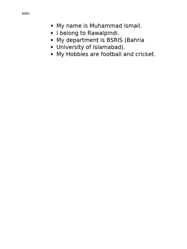 Meet Muhammad from BSRIS | PDF