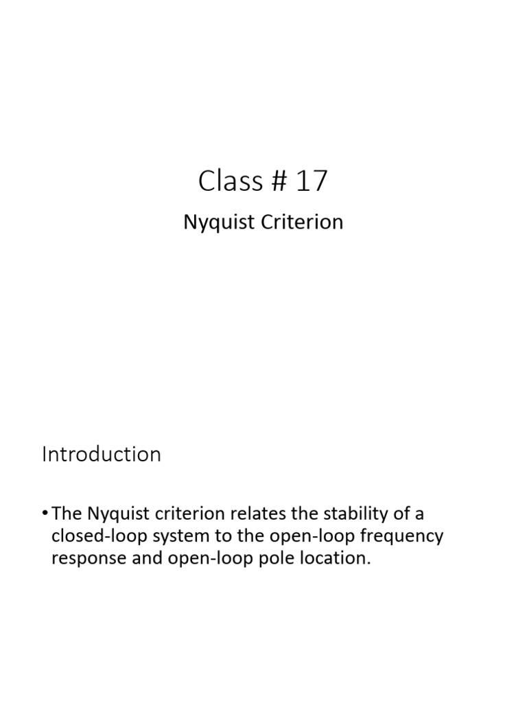 Nyquist Criterion Explained | PDF | Mathematical Analysis | Control Theory