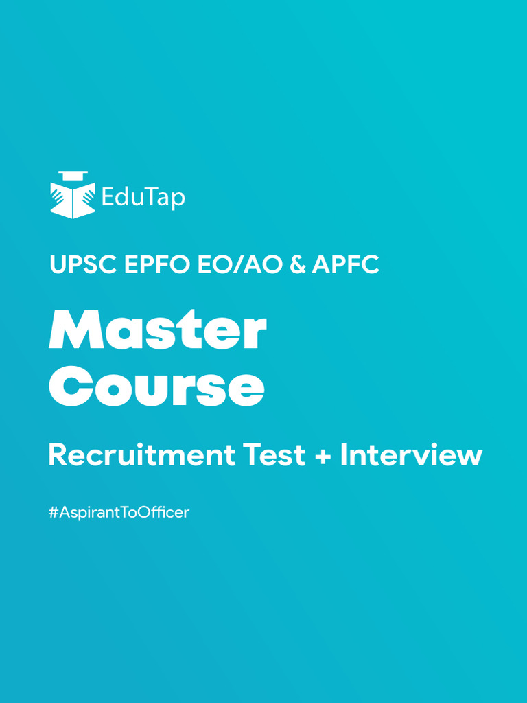 Upsc Epfo Apfc Eo Ao Master Course Brochure | PDF | Multiple Choice