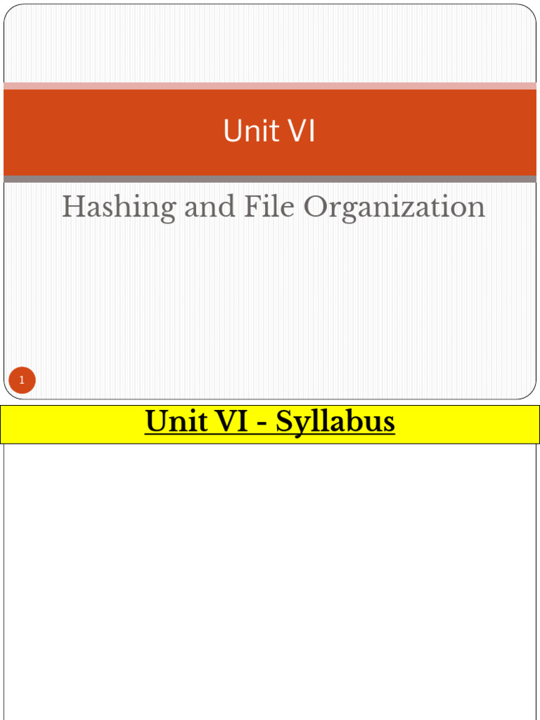 Dsa Unit Vi Hashing And File Organization Pdf Computer Programming Algorithms And Data
