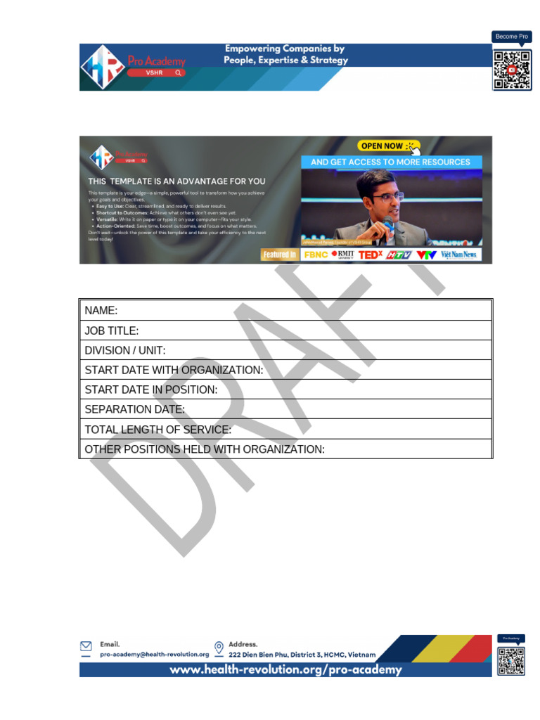 Exit Interview Template by VSHR Pro Academy | PDF | Cost Of Living | Employment