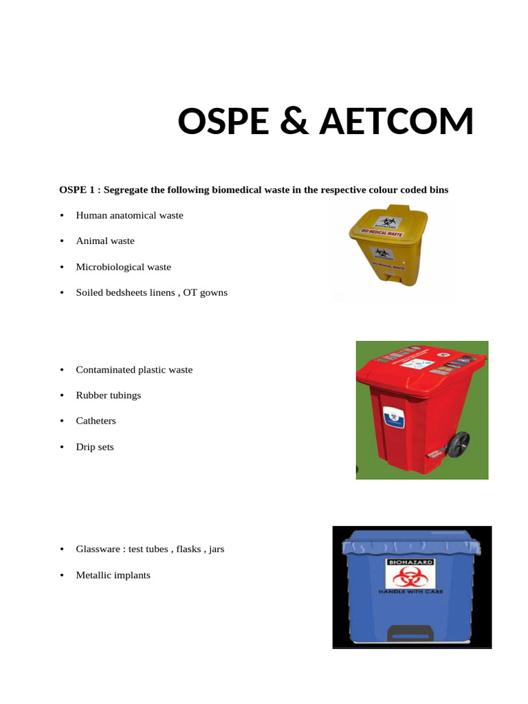 Ospe and Aetcom PPT To Word | PDF | Sterilization (Microbiology)