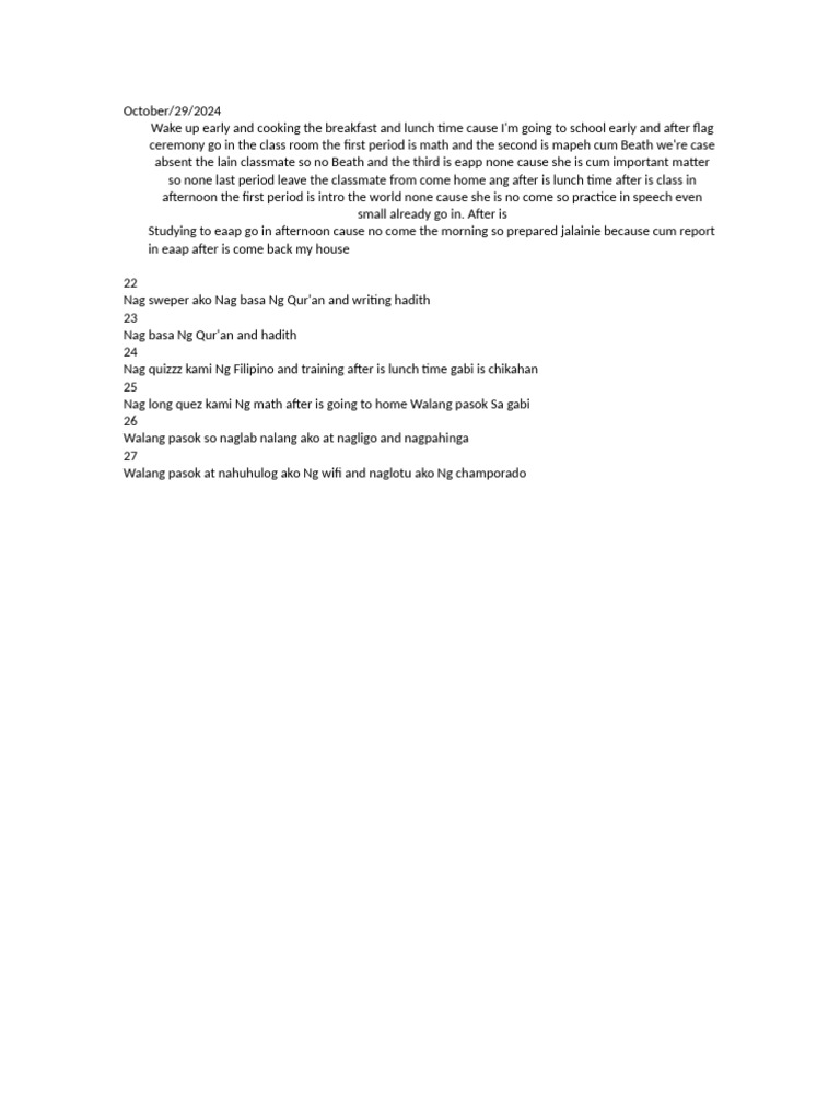 Daily School Routine and Activities | PDF