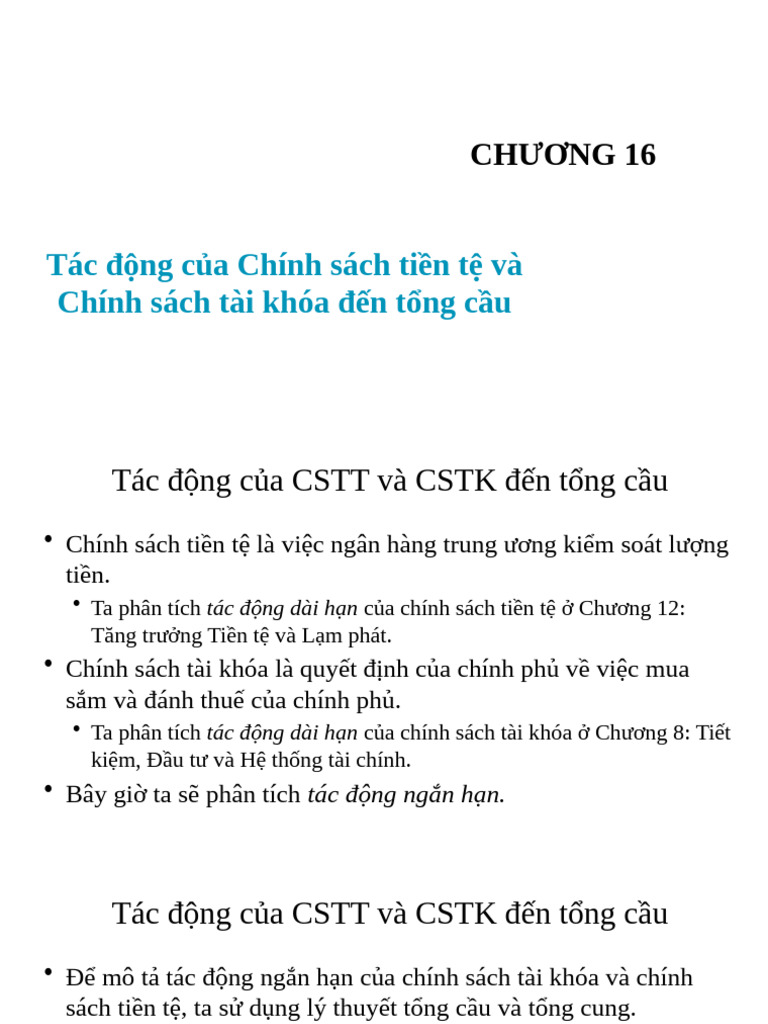 12_Ch16_Ảnh hưởng của CSTT và CSTK đến tổng cầu | PDF