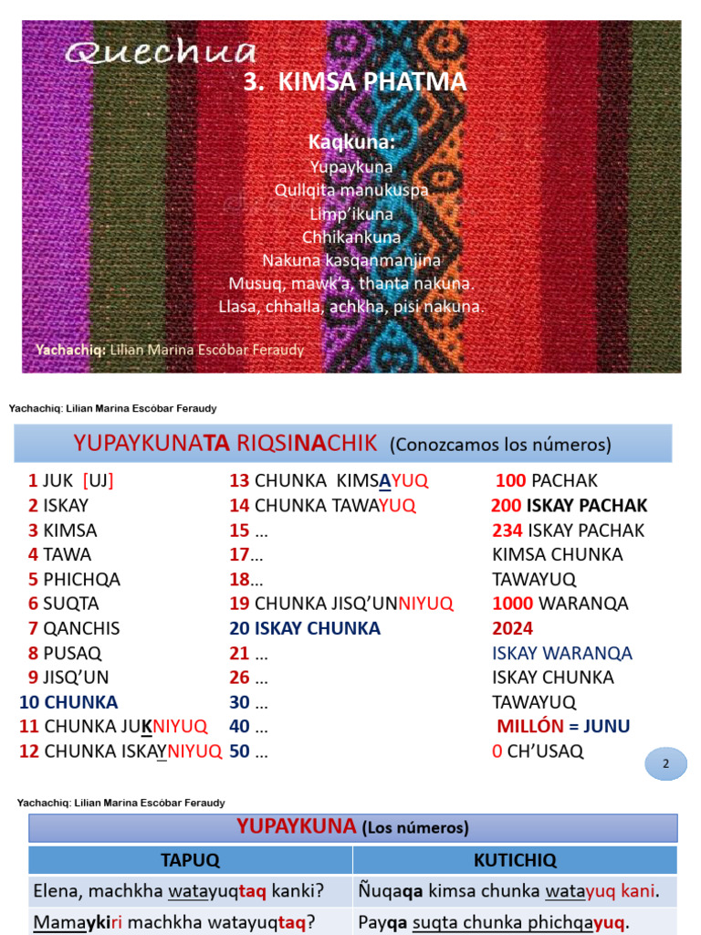 QUECHUA BÁSICO 3-PHATMA Actual | PDF | Sintaxis | Mecánica del lenguaje
