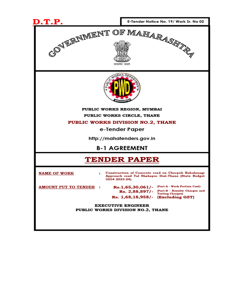 Tender Paper: B-1 Agreement | PDF | Justice | Crime & Violence