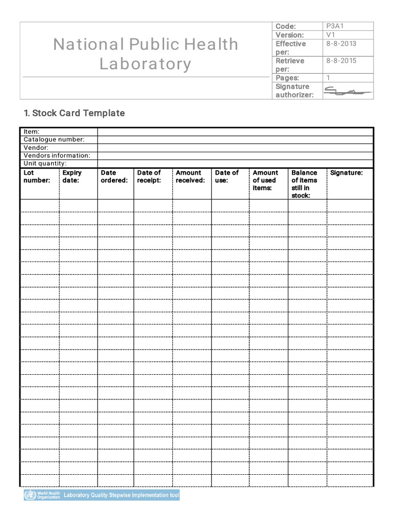 Template Stock Card - 0 | PDF