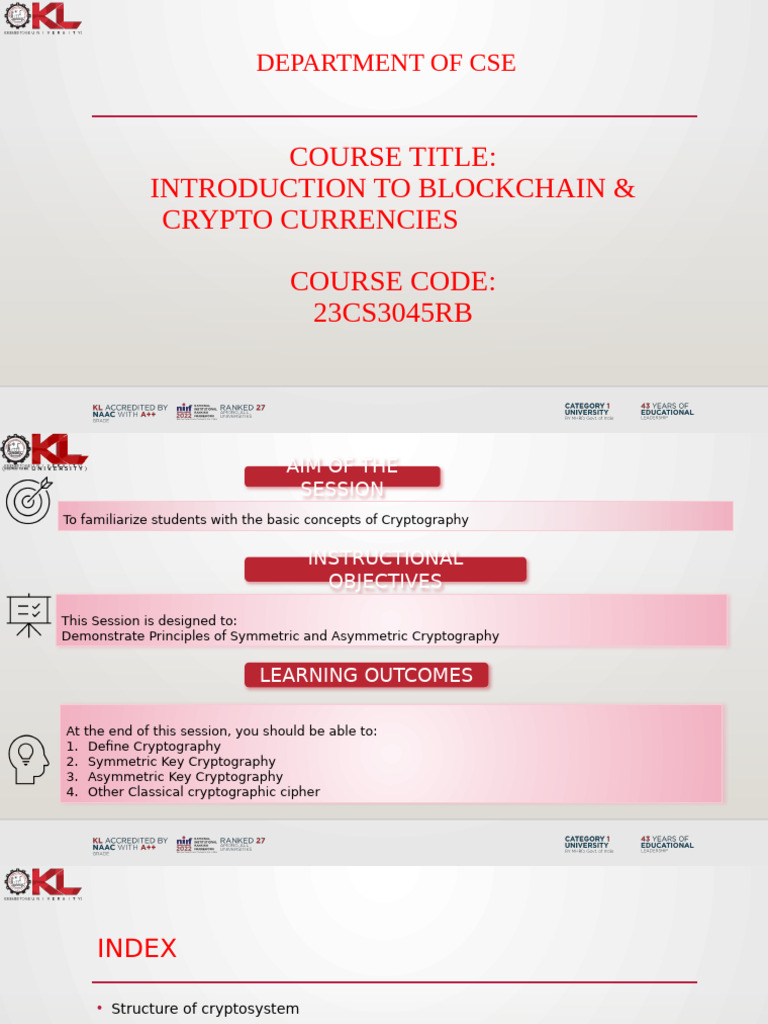 CO-1 PPT 1 | PDF | Cipher | Cryptography
