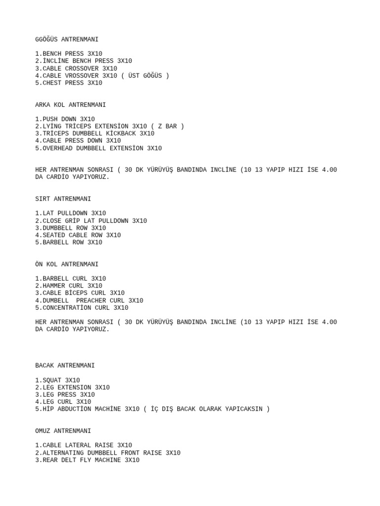 Emi̇rhan Antrenman Programi | PDF