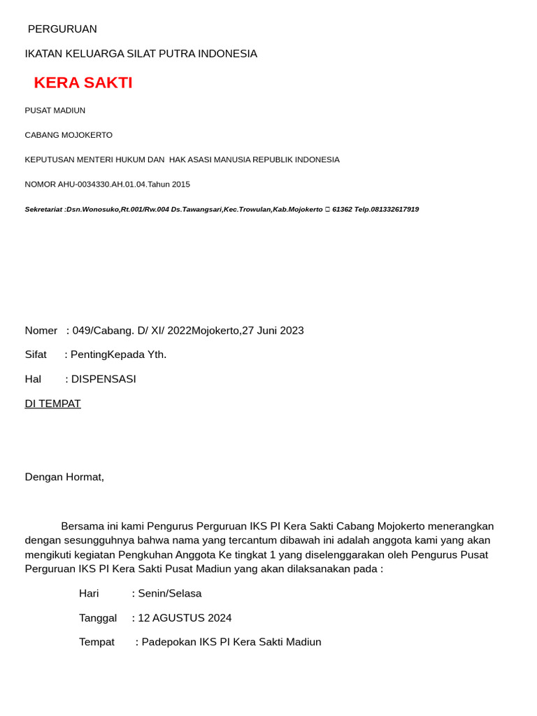 Surat Ijin Kerja - Doc - 20240727 - 100923 - 0000 | PDF