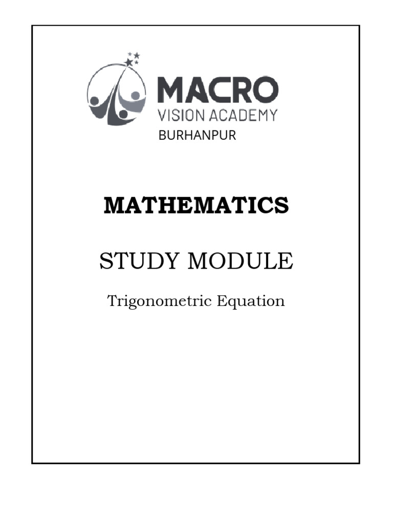 Trigonometric Equations DPP | PDF