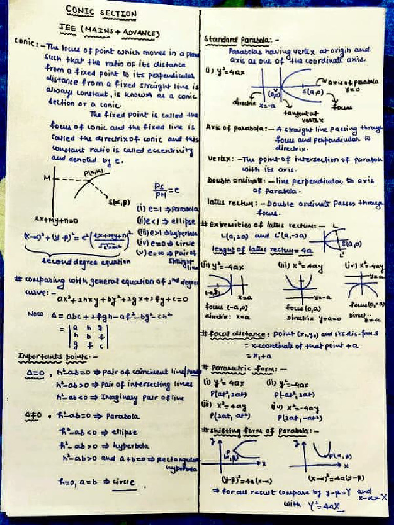conics sheet | PDF | Euclidean Geometry | Algebraic Geometry