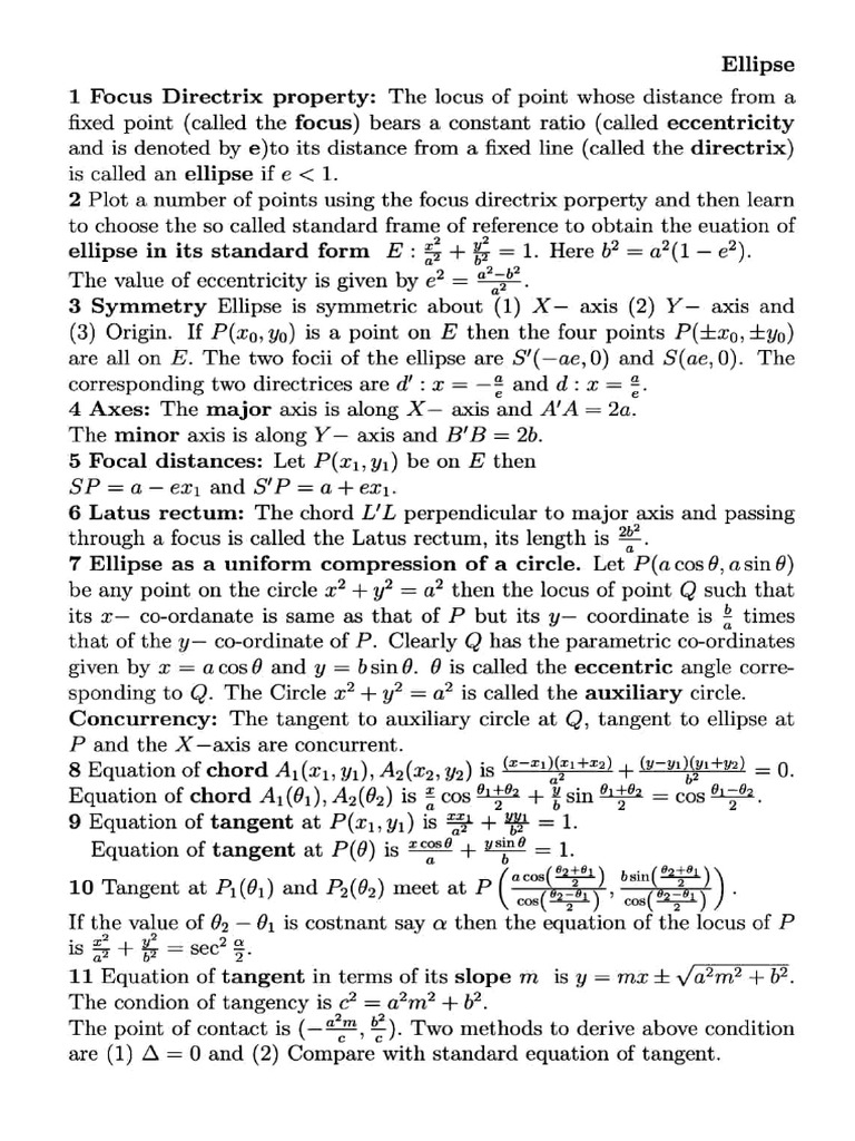 Ellipse | PDF | Ellipse | Differential Geometry