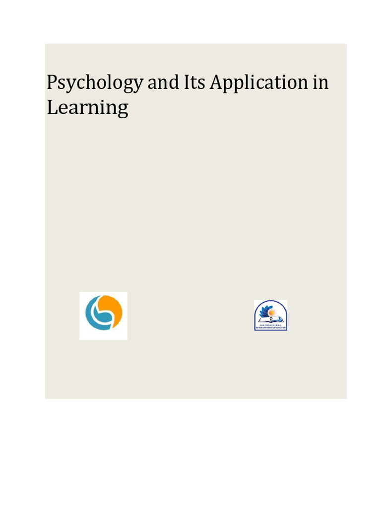 Psychology and Its Application in Learning-2 | PDF | Motivational ...