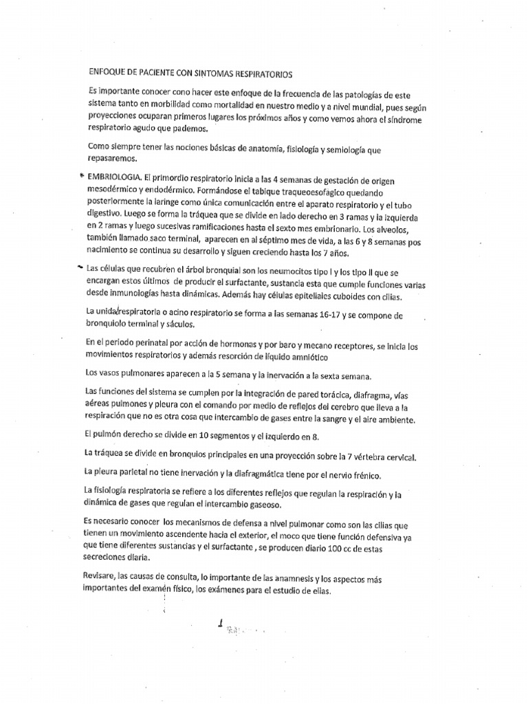 Enfoque Paciente Patologia Pulmonar | PDF