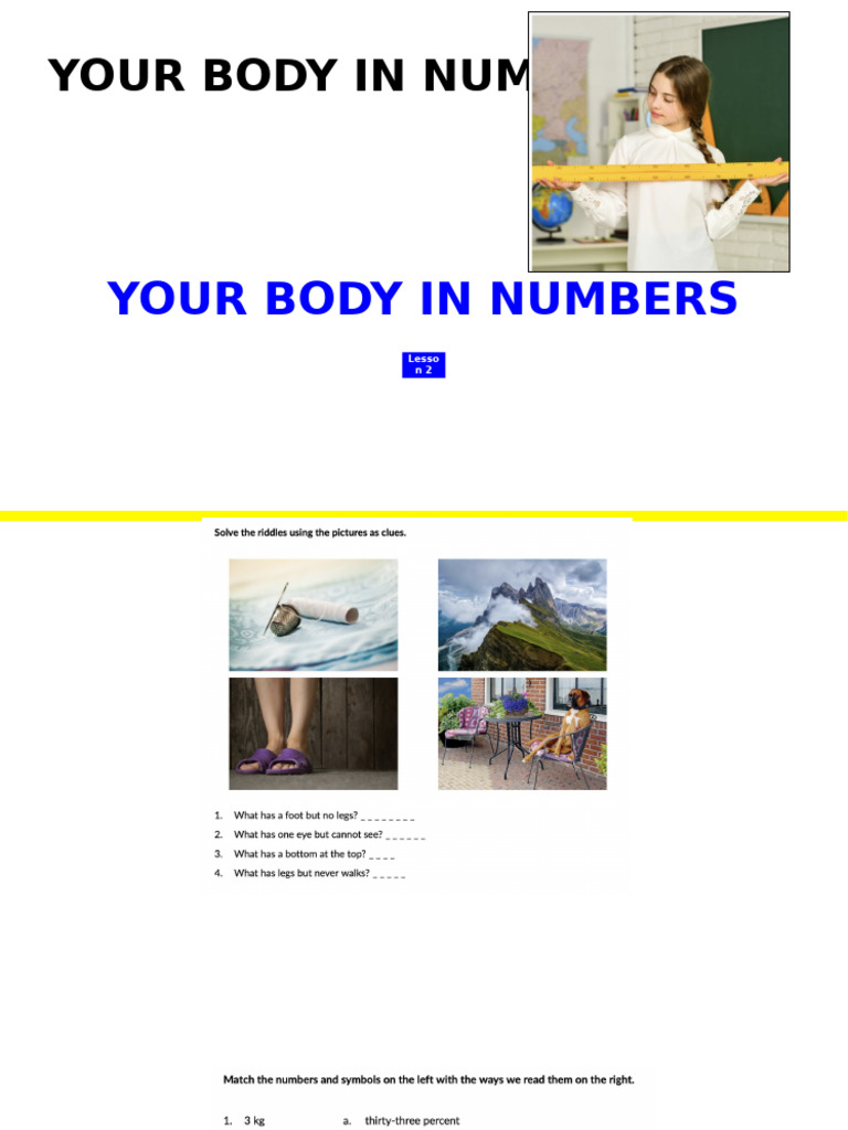 Lesson 2 - Your Body in Numbers | PDF
