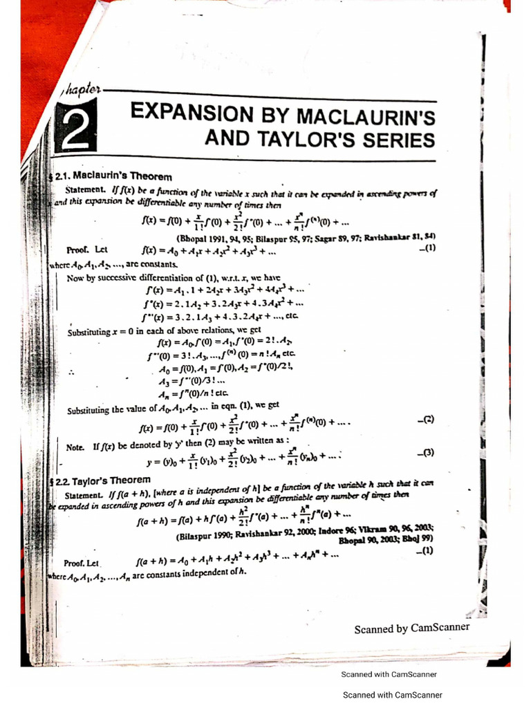 Maclaurin and Taylor series notes (1) | PDF