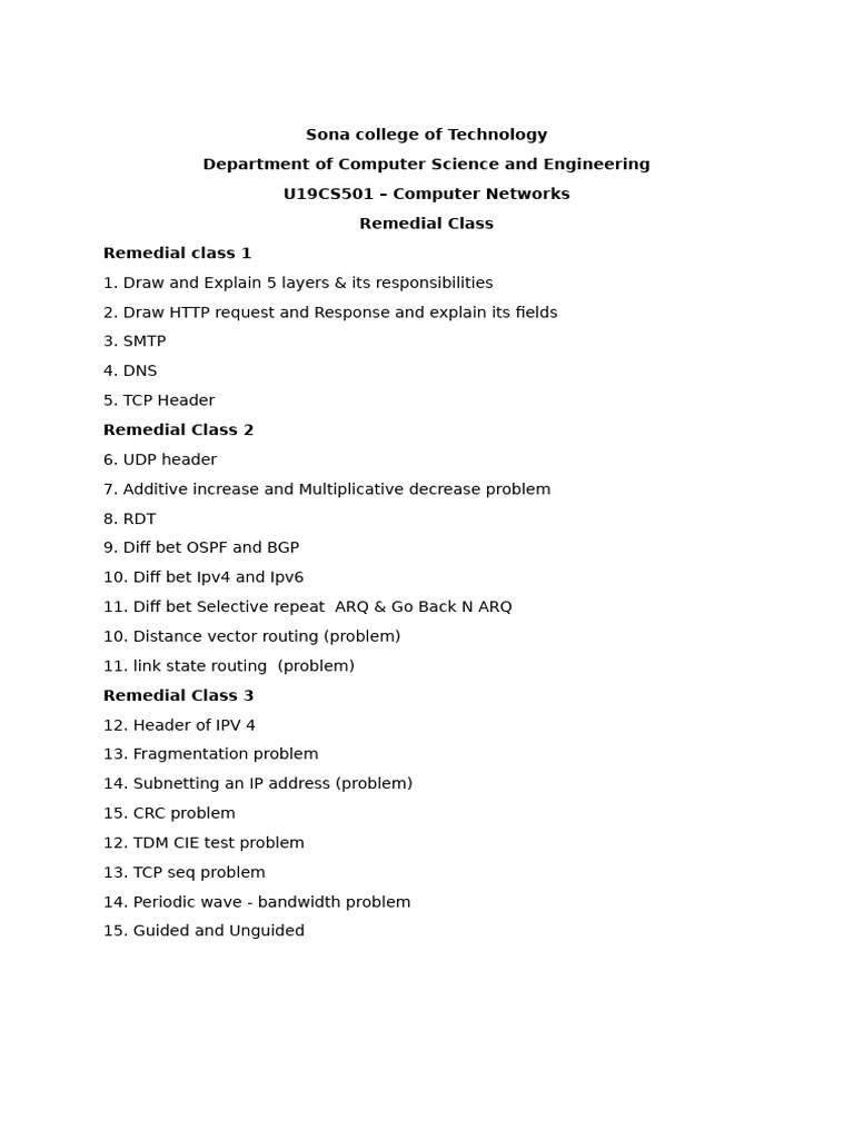 Remedial Class Questions(1) | PDF