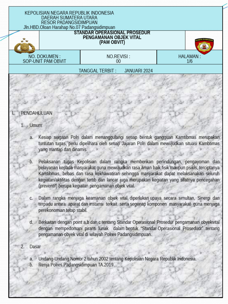 5.sop Pam Obvit | PDF