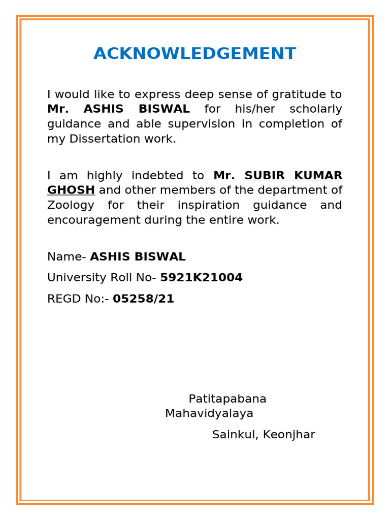 Acknowledgement | PDF