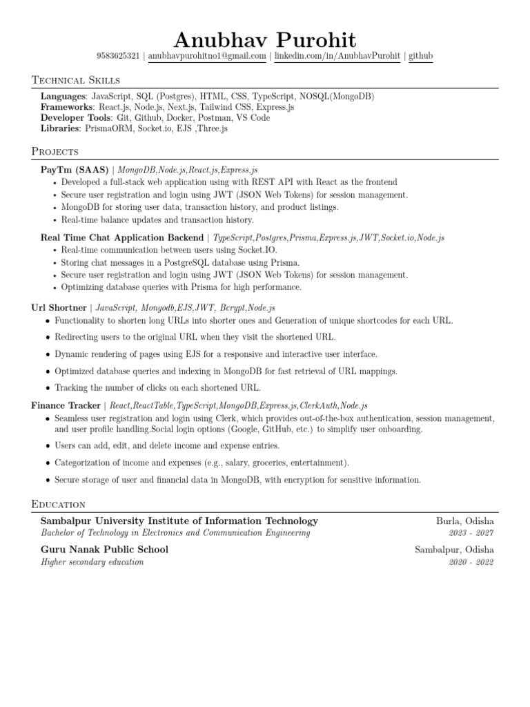 Developer Portfolio & Projects | PDF | Postgre Sql | Databases