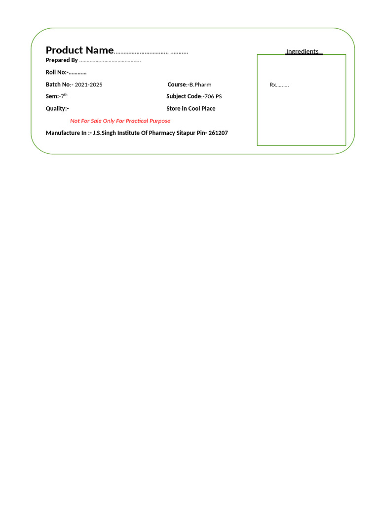 Label Sample | PDF
