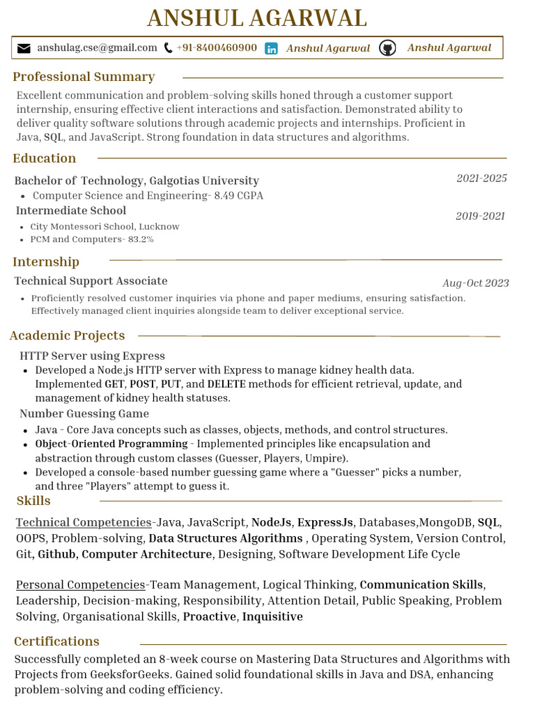 Anshul Agarwal SDE Resume | PDF | Information Technology Management | Computing