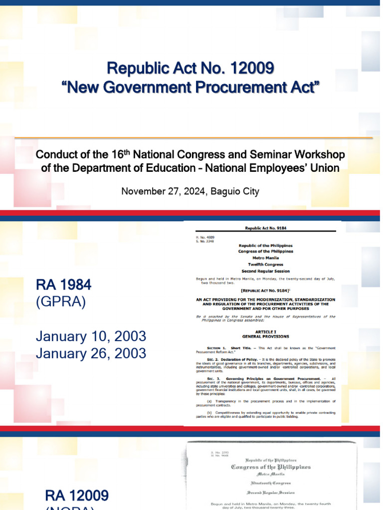 Overview of RA 12009 Procurement Act | PDF | Procurement