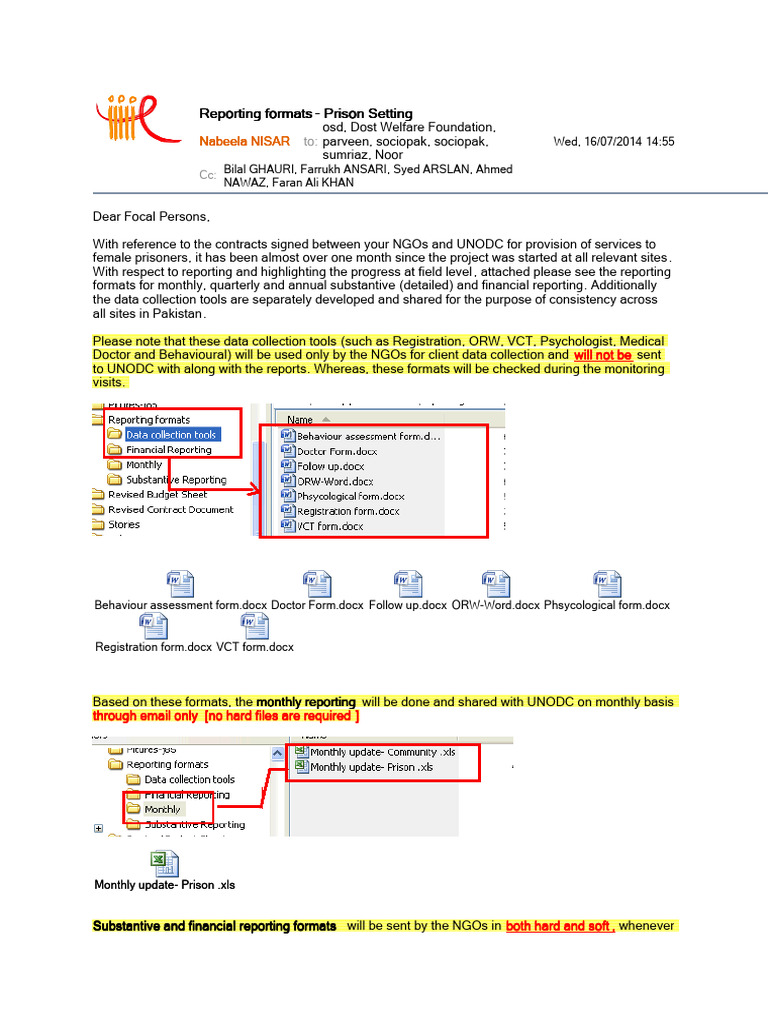 Reporting Formats - Prison Setting | PDF