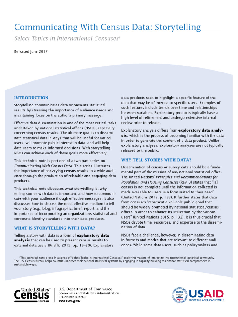 Communicating With Census Data Storytelling | PDF | Infographics | Census