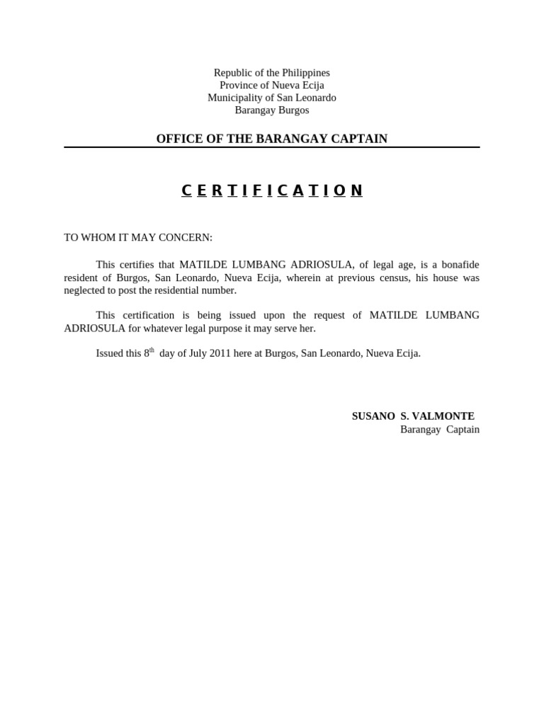 Residential Number | PDF