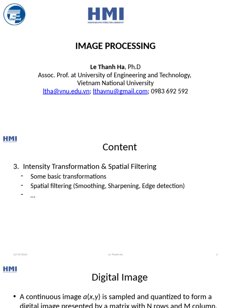 5. Digital Image Processing - Intensity Transformation & Spatial ...