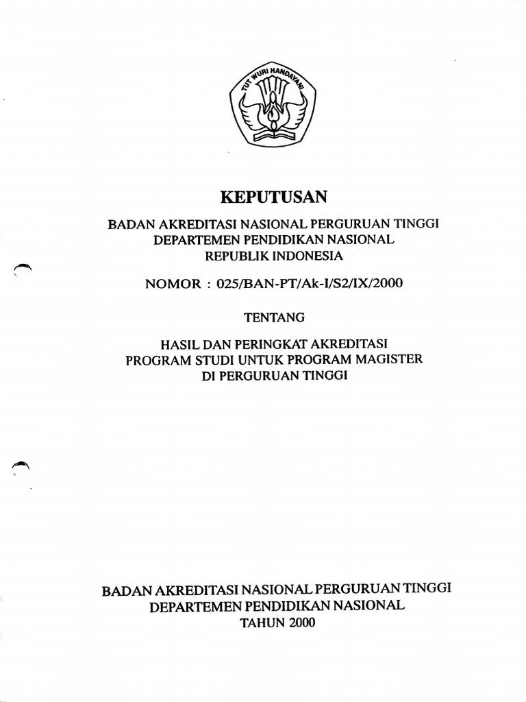 S2-AKREDITASI-Banpt Ak-I S2 IX 2000 1-20230727 SK-025 | PDF