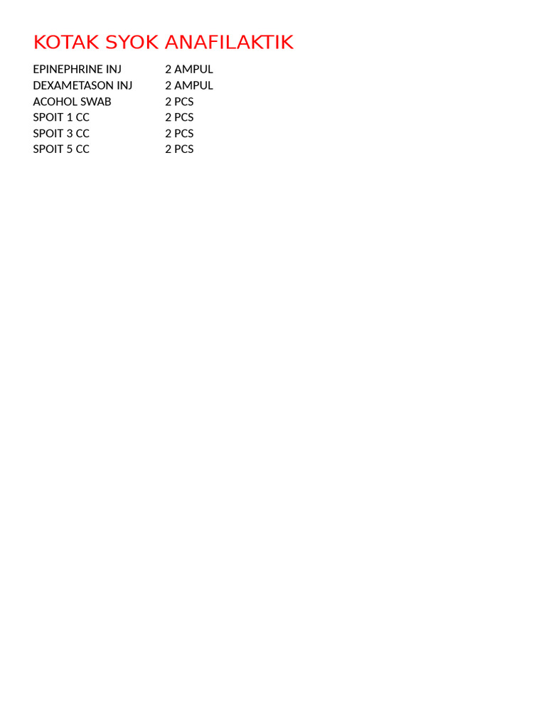 KOTAK SYOK ANAFILAKTIK | PDF