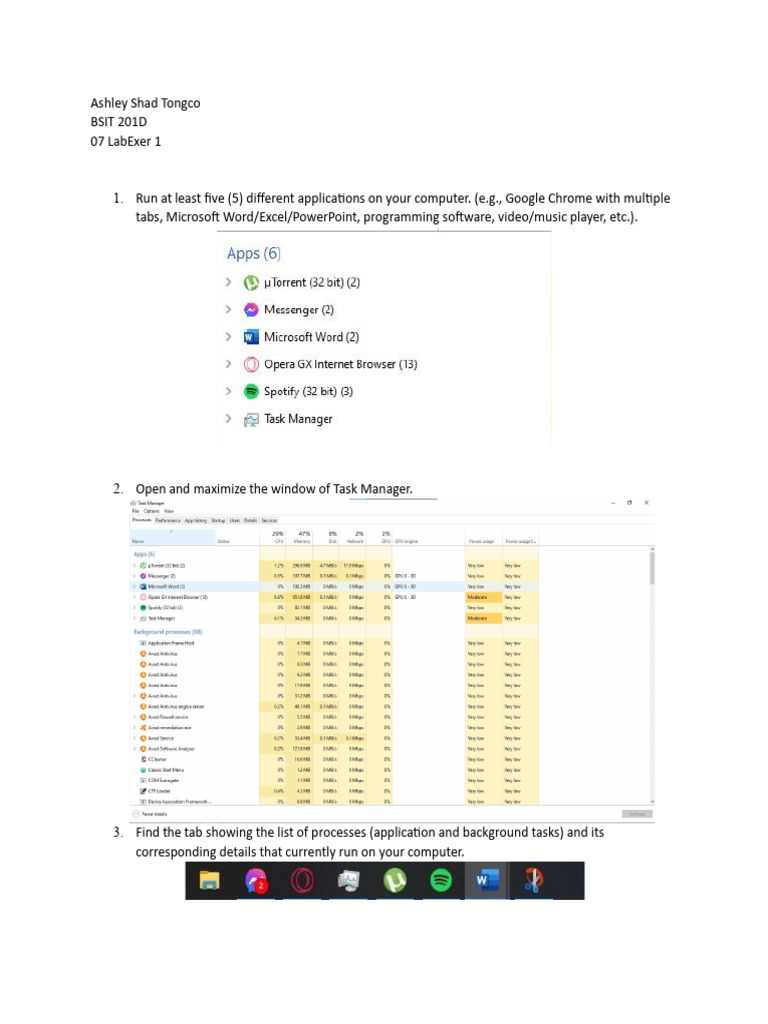 Tongco_07LabExer1 | PDF | Input/Output | Process (Computing)