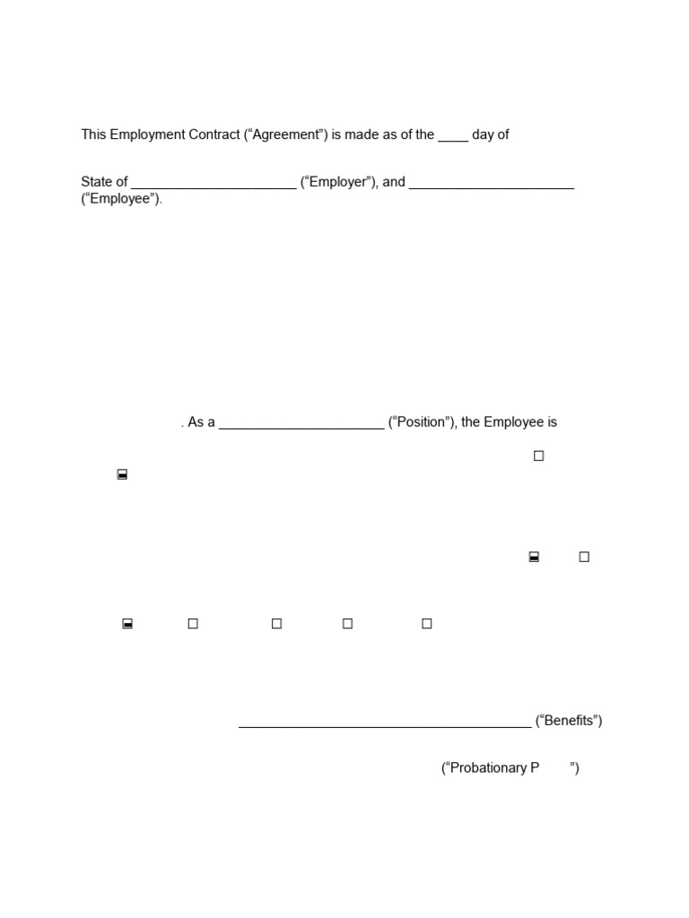 Washington-Employment-Contract 2024 | PDF | Employment | At Will Employment