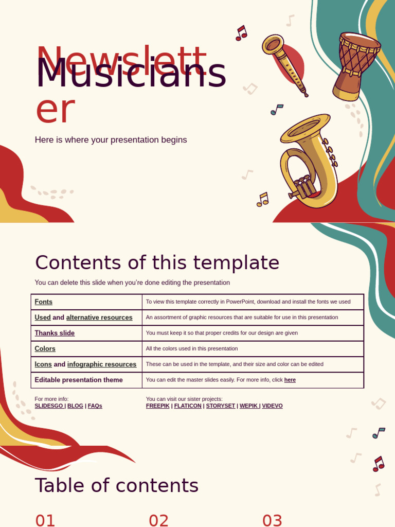 Musicians Newsletter by Slidesgo | PDF | Goal Setting