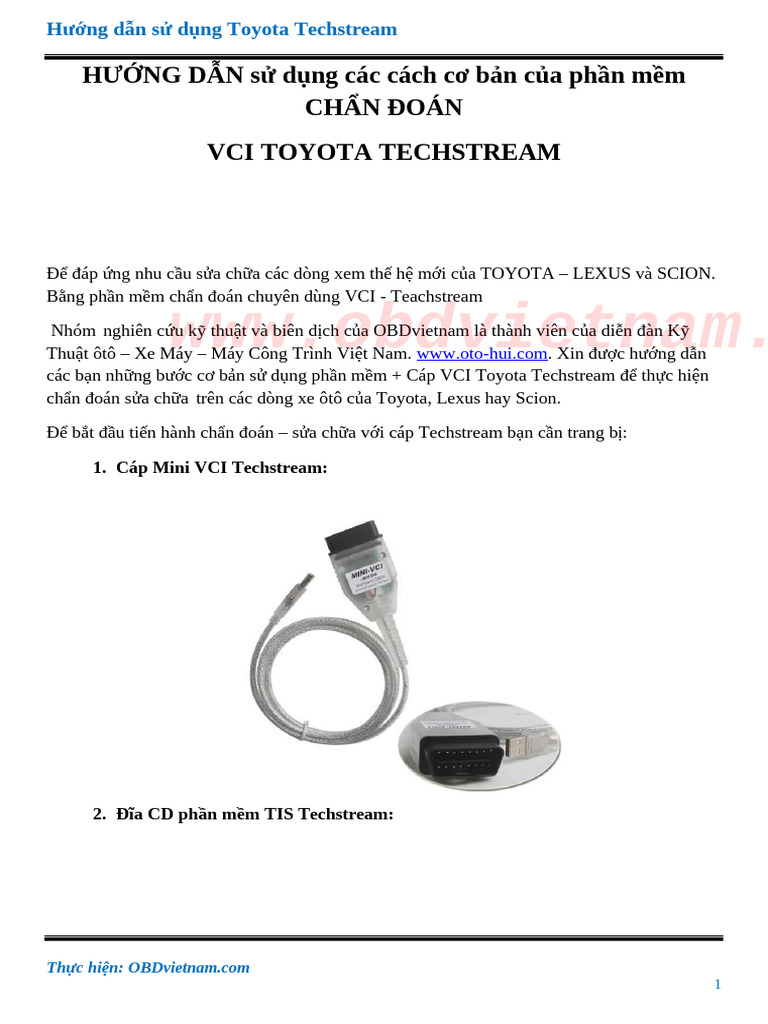 Huongdan TECHSTREAM | PDF