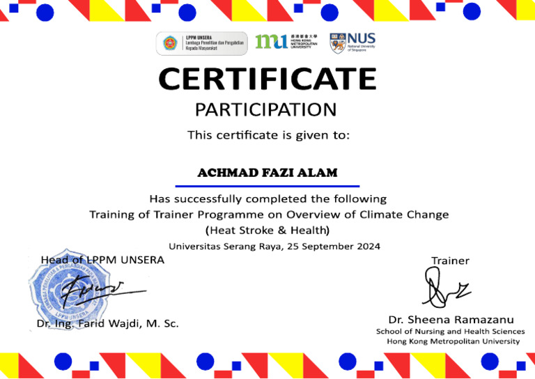 Certificate Tot - Achmad Fazi Alam | PDF
