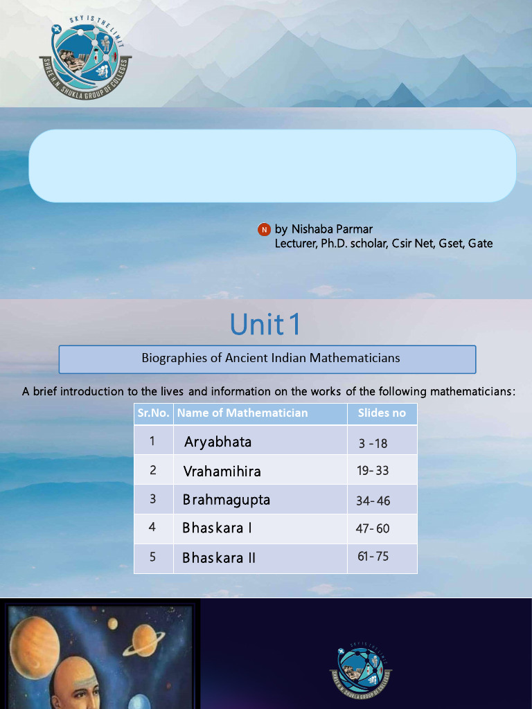 Ancient Indian Mathematicians Unveiled | PDF | Mathematics
