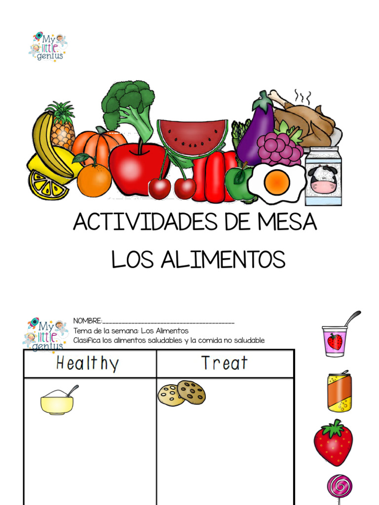 Actividades de Mesa Los Alimentos Big Genius Virtual 2021 | PDF