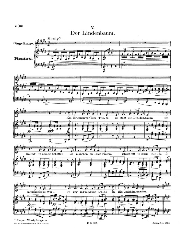 5 - Schubert Der Lindenbaum - Amb Text | PDF