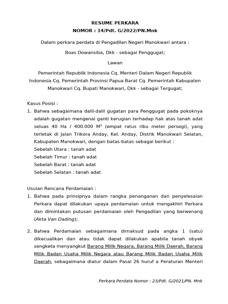 Resume Perkara | PDF
