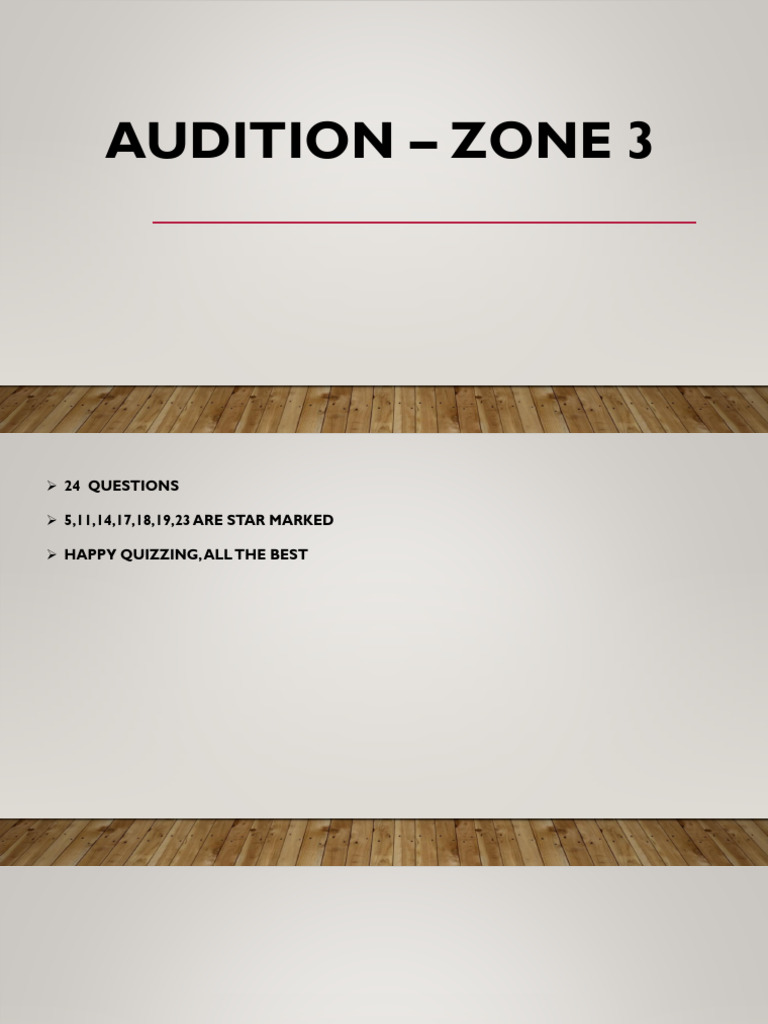 AUDITION – ZONE 3 final | PDF