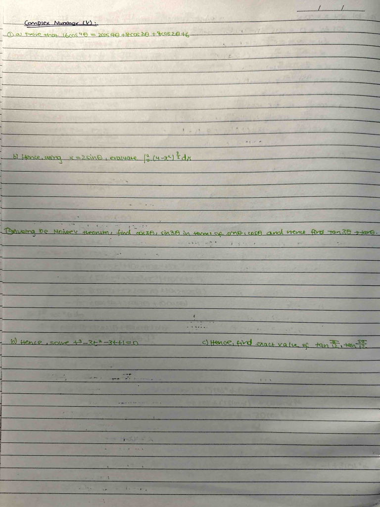 Complex Number V Test Pdf