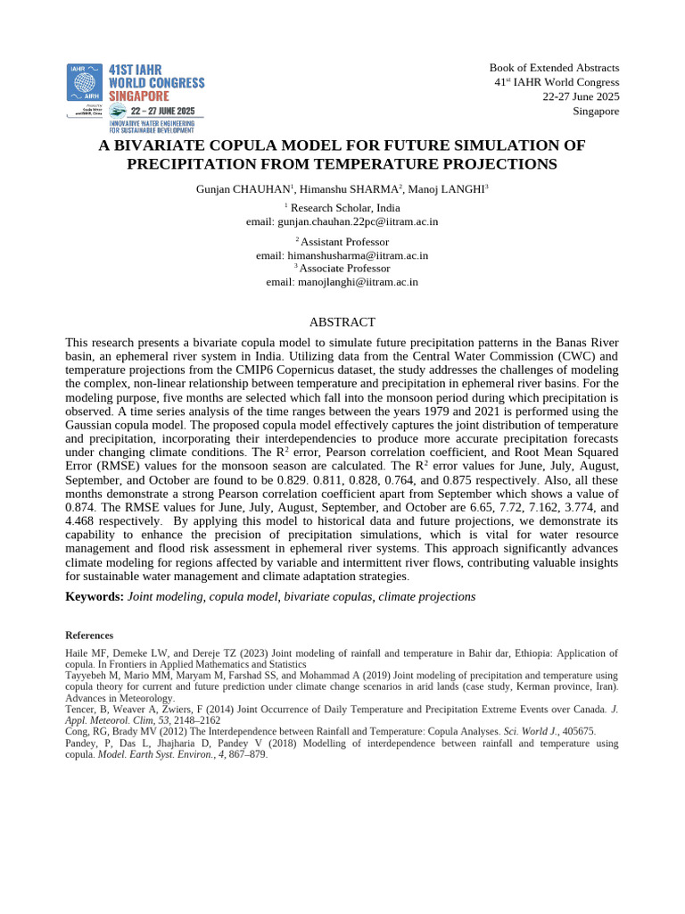 41st IAHR World Congress - Extended - Abstract - Template | PDF | Earth ...