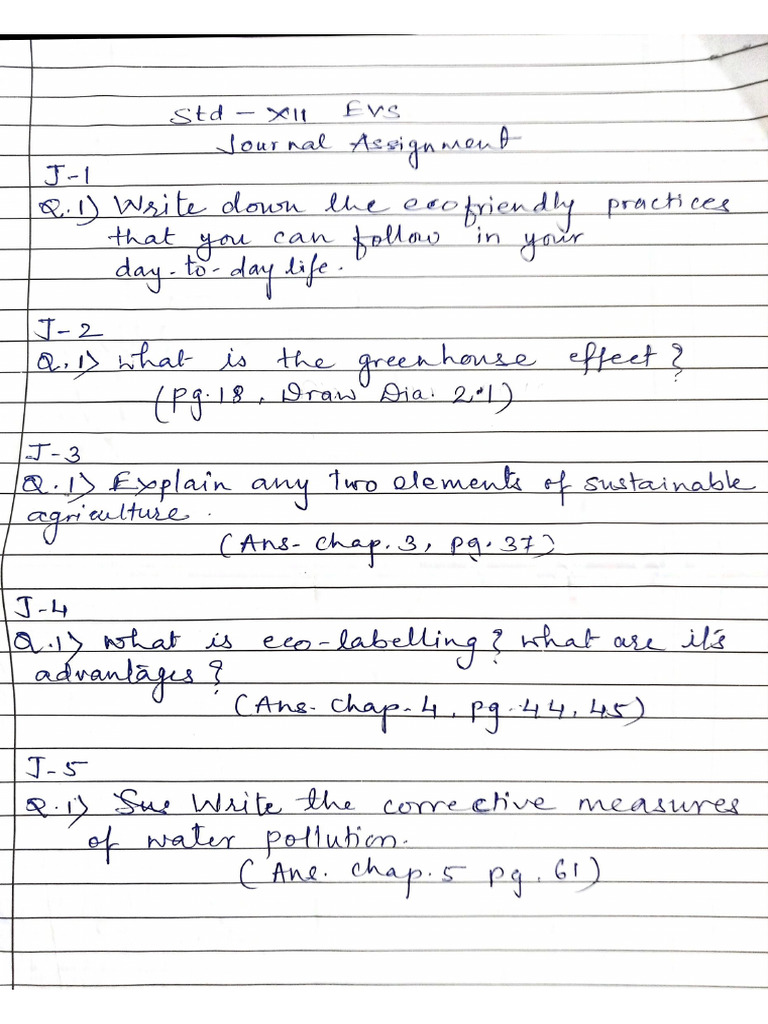 EVS Journal Assignment | PDF