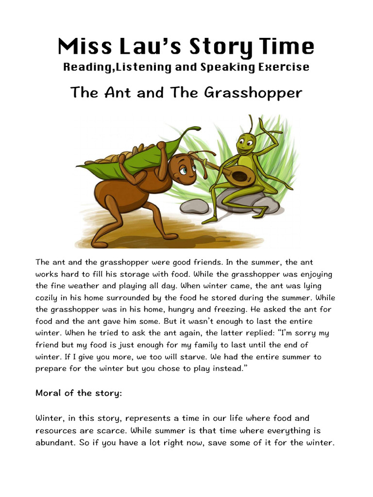 The Ant and The Grasshopper | PDF